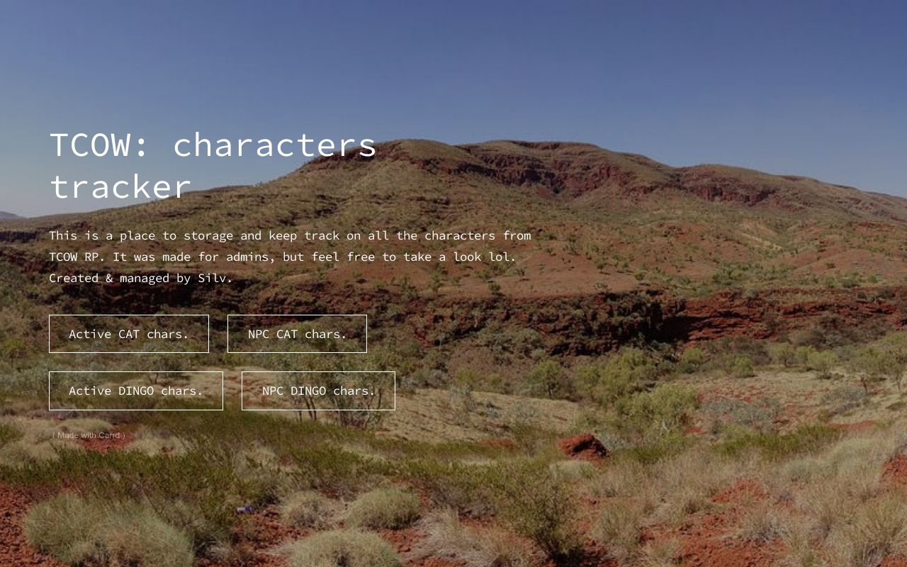 TCOW: characters tracker